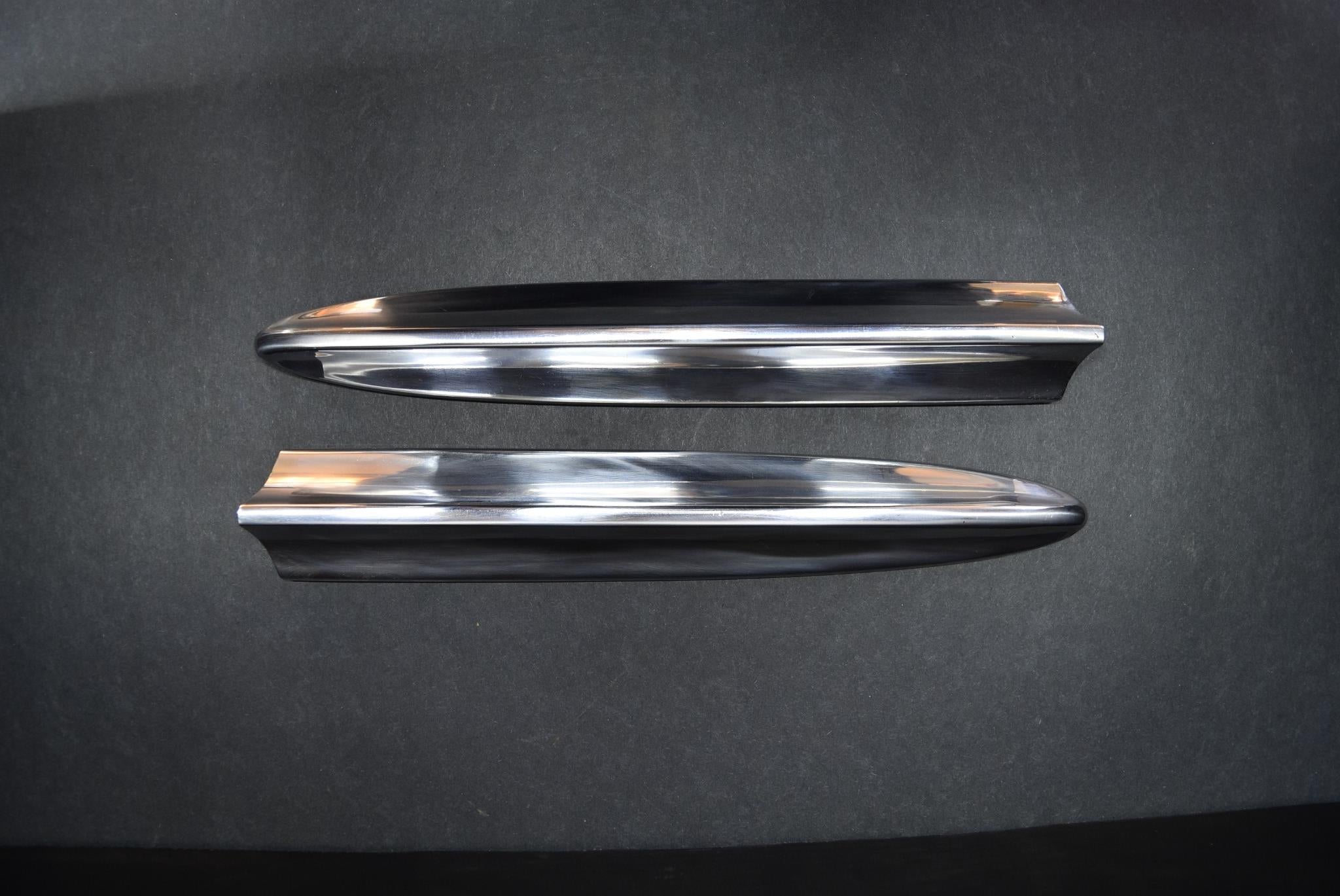 1957 Chevy 210 Tail Fin Trim Toppers Caps Pair LH RH Set 57 Chevrolet ...