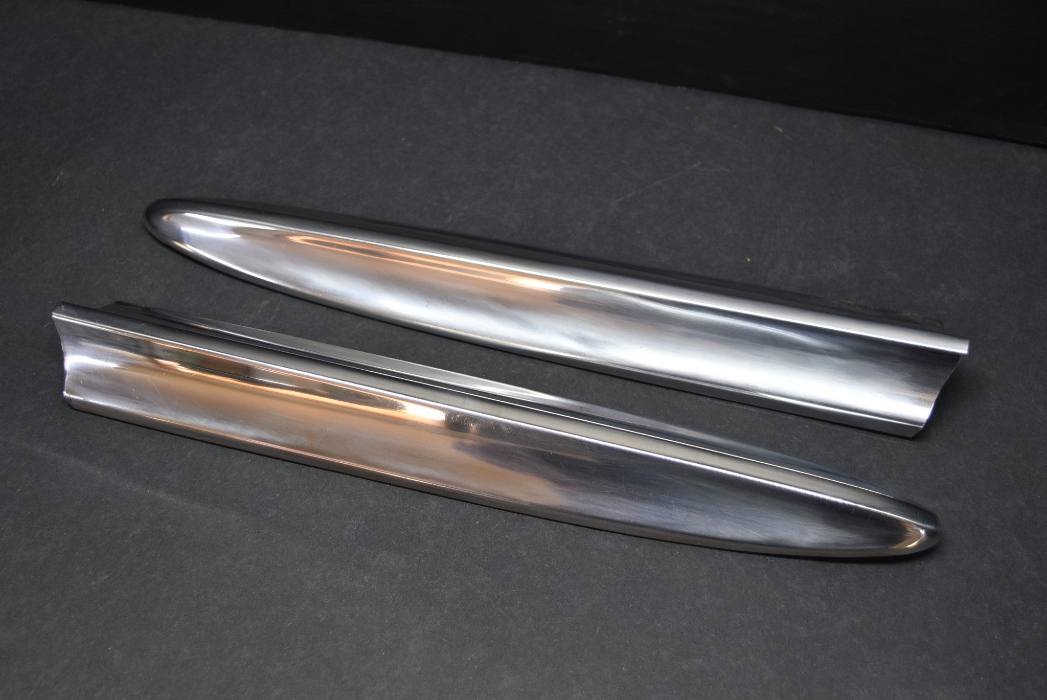 1957 Chevy 210 Tail Fin Trim Toppers Caps Pair LH RH Set 57 Chevrolet ...