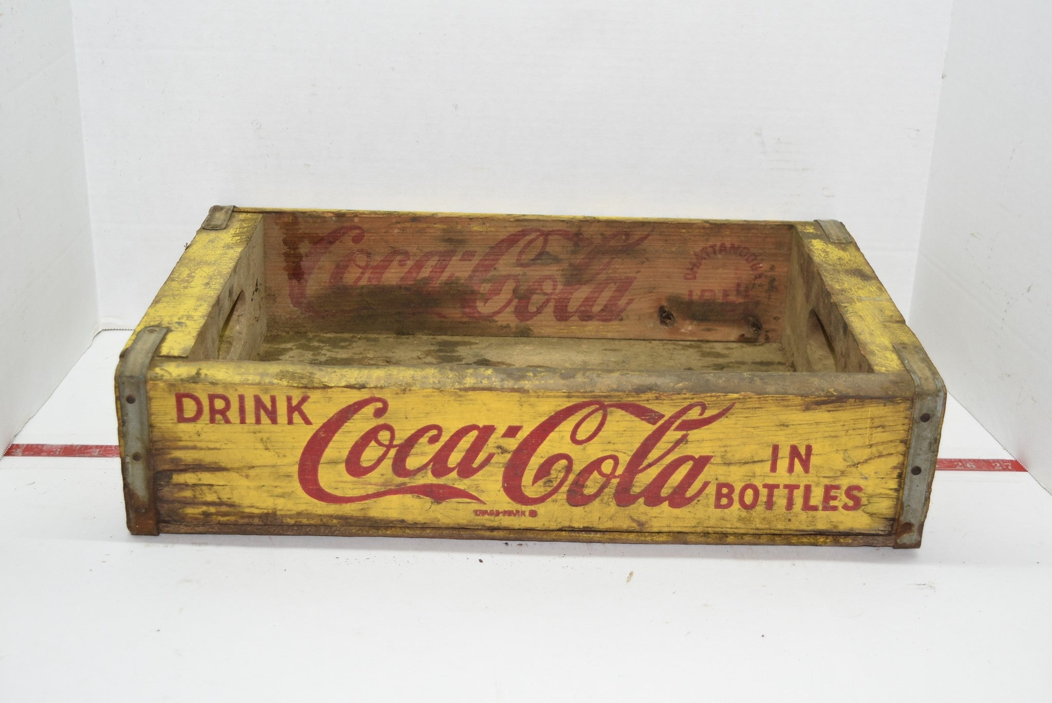 Coca Cola Crate Box Vintage Coke Original Authentic Yellow Soda Decor ...