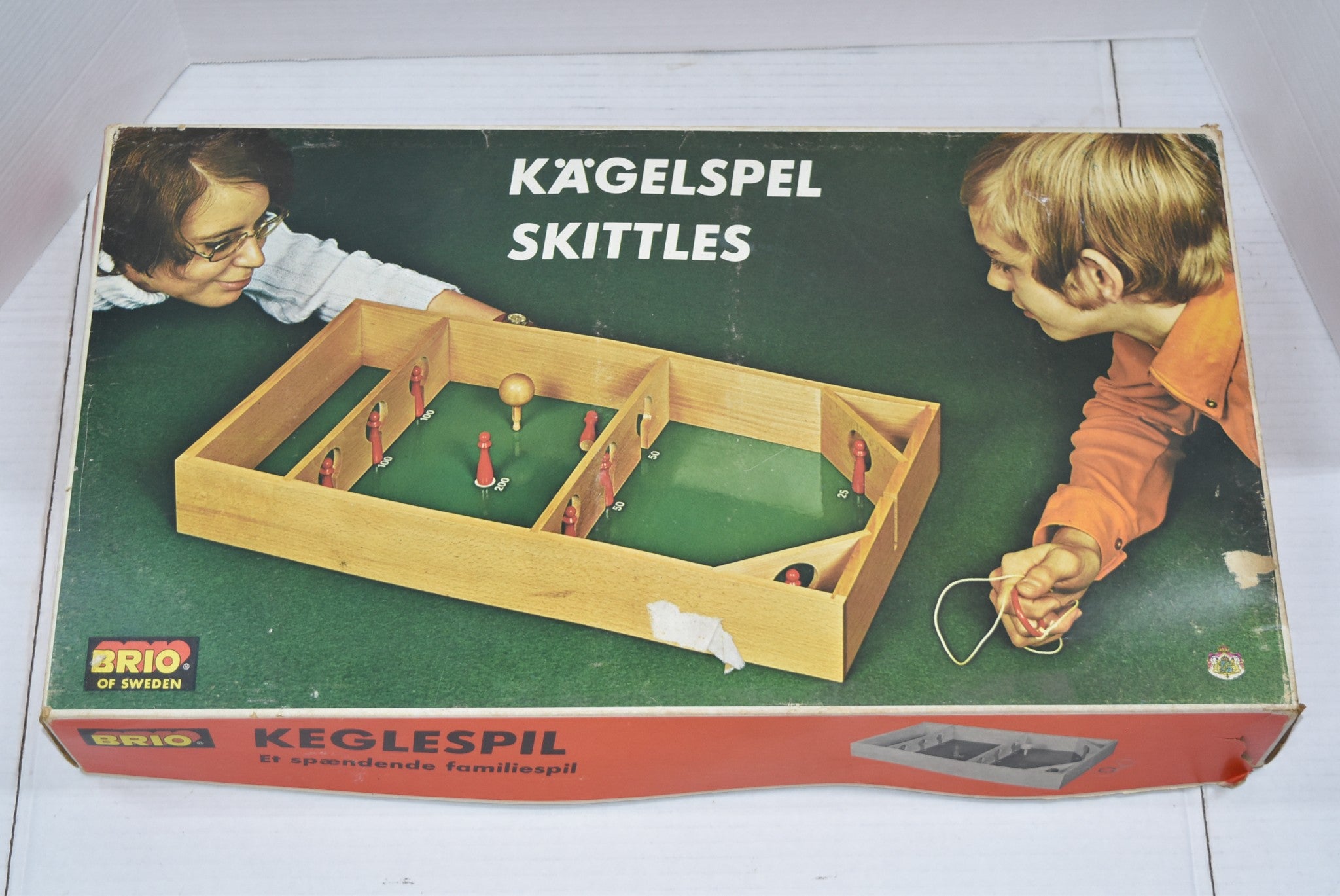 Vintage Skittles Board Bowling Game Brio Sweden Toys Original Box Comp ...