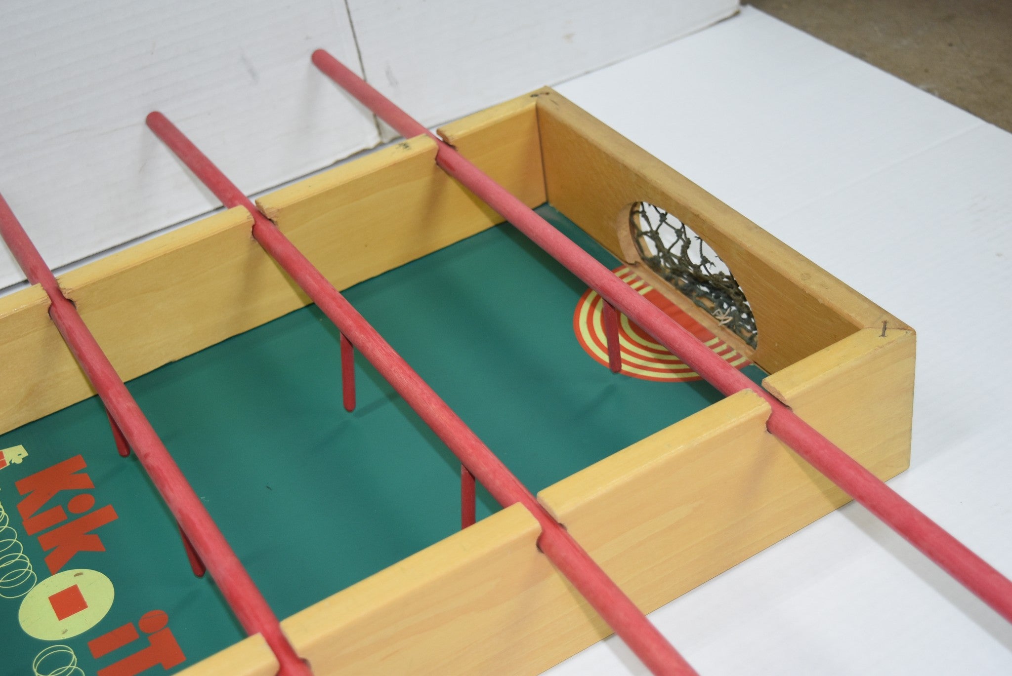 Carrom KIK IT KIKIT Foosball Soccer Game Table Top Toys Wooden Vintage ...