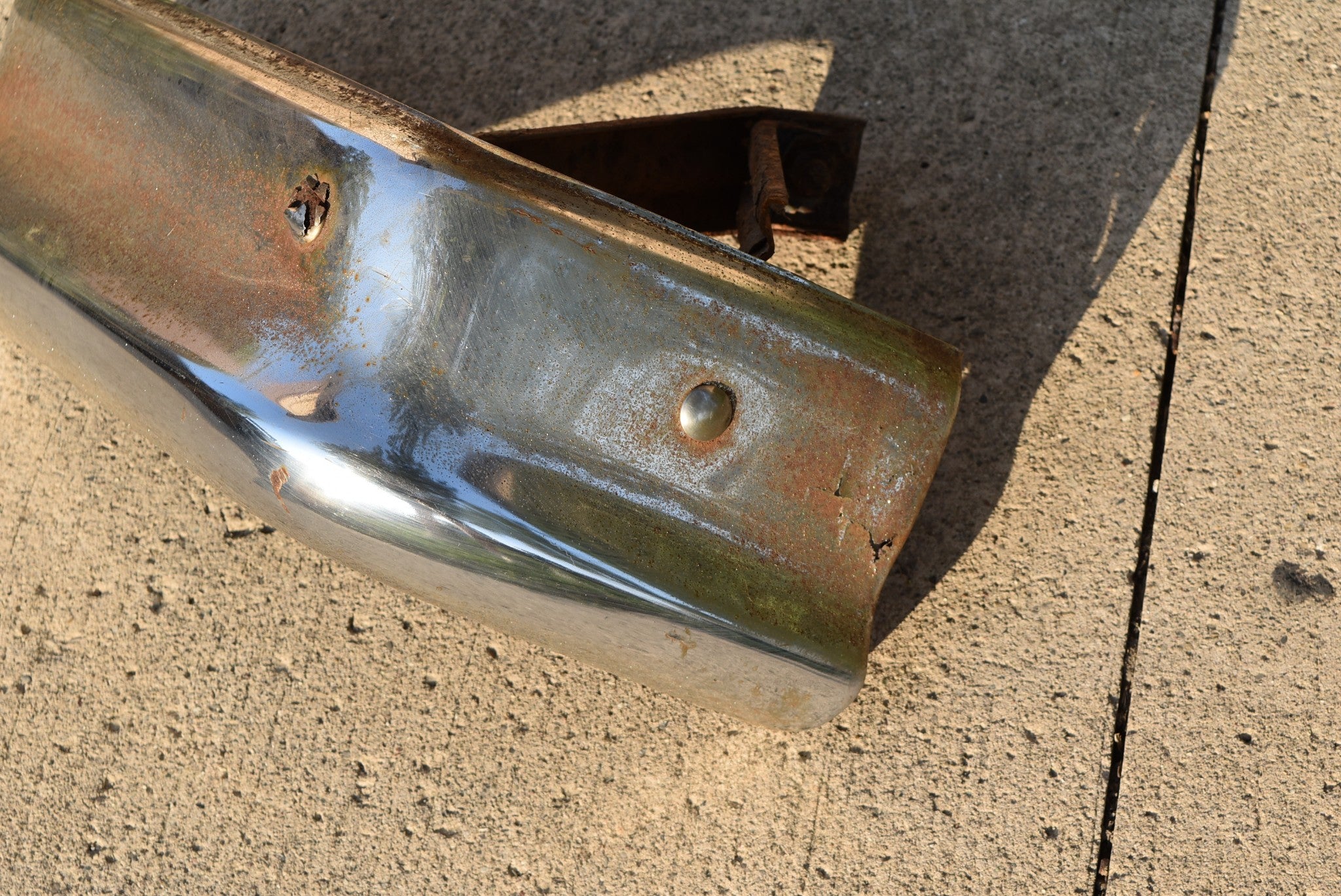 1958 Chevrolet Impala Left Driver Rear Bumper Section Chevy 58 OEM Bel ...