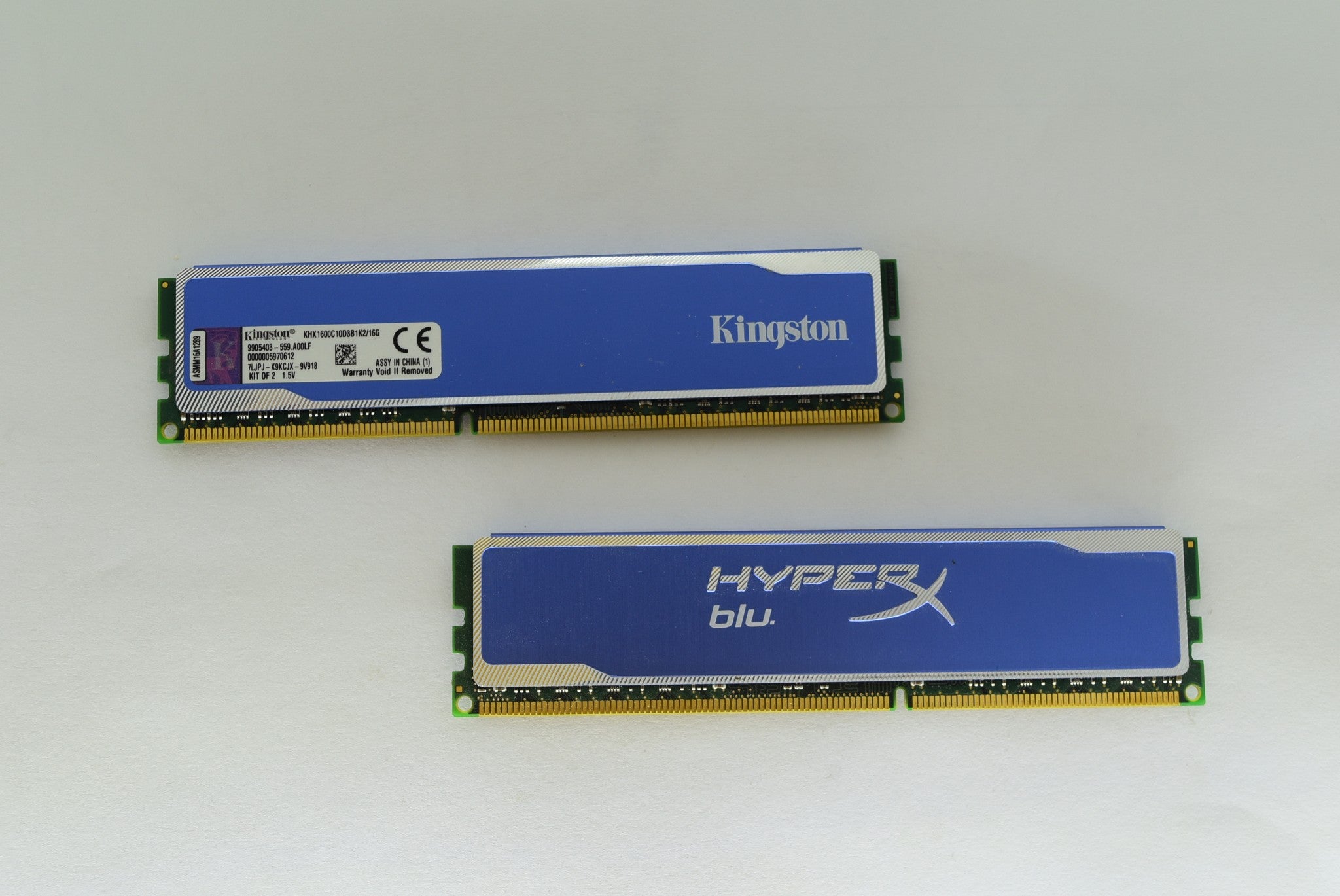 Set of 2 Kingston HyperX Blu 16G Ram 8G Used KHX1600C10D3B1K2– FatMan's ...
