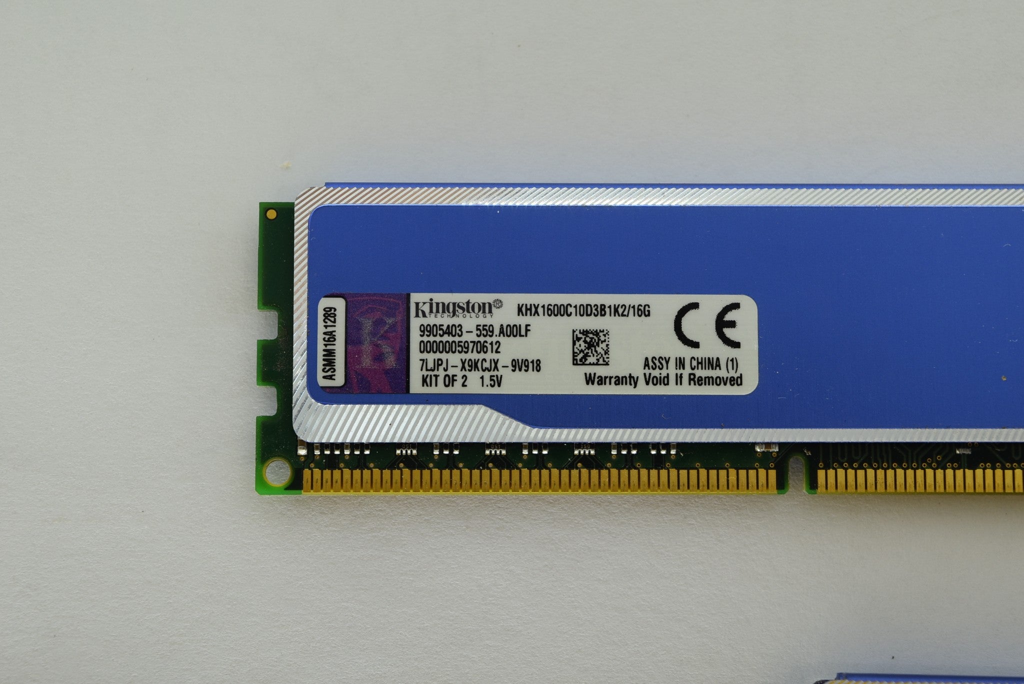 Set of 2 Kingston HyperX Blu 16G Ram 8G Used KHX1600C10D3B1K2– FatMan's ...