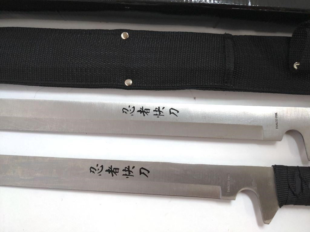 Two piece Katana Sword Set New In Box Ninja Steel Sheath Silver and Bl ...
