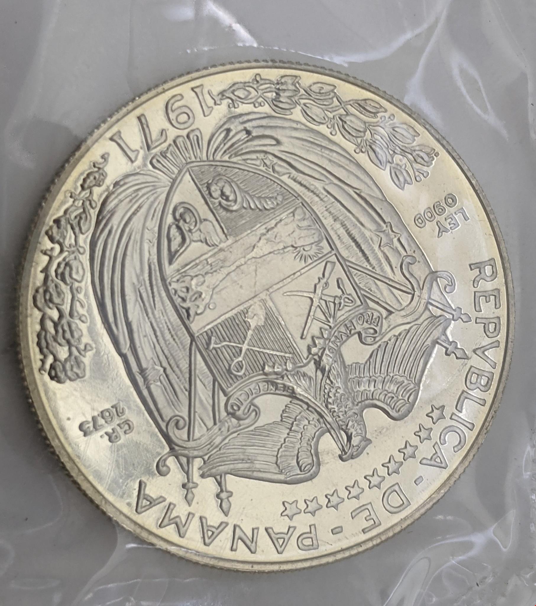 PANAMA BANK MINT 6 DIF PROOF SET COINS 1 BALBOA 1971 YEAR OGP SILVER S ...