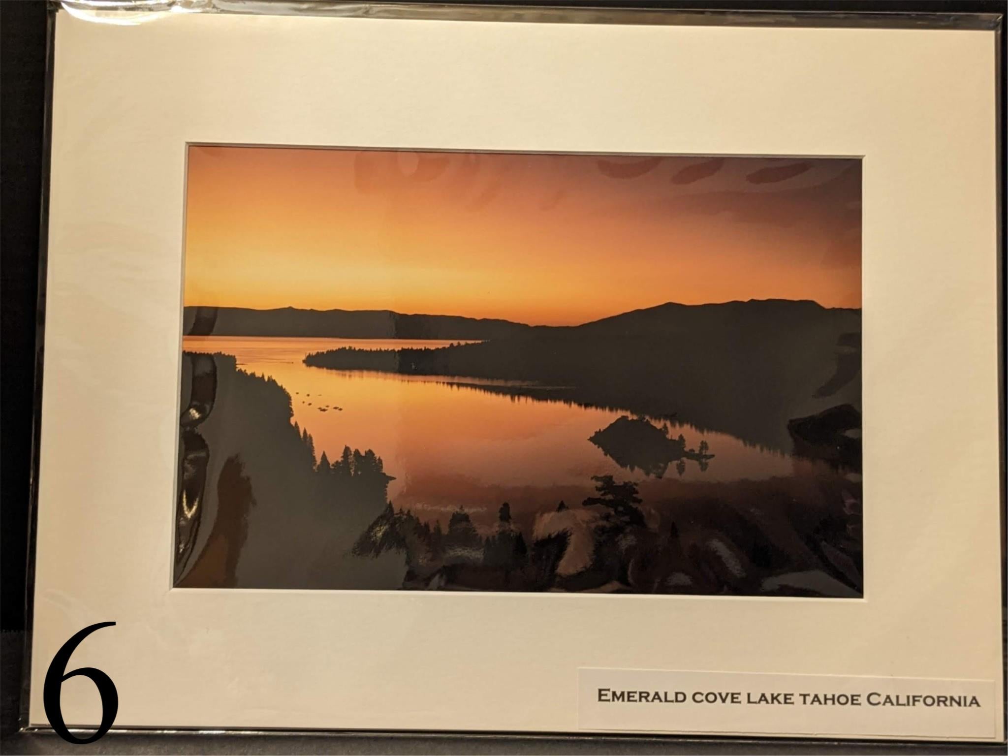 Photograph Emerald Cove Lake Tahoe California Sunset Scenic 12x16 matt ...