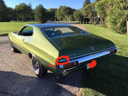 Rear Quarter Panel Extension Trim Molding 1972-1973 Gran Torino Sport ...