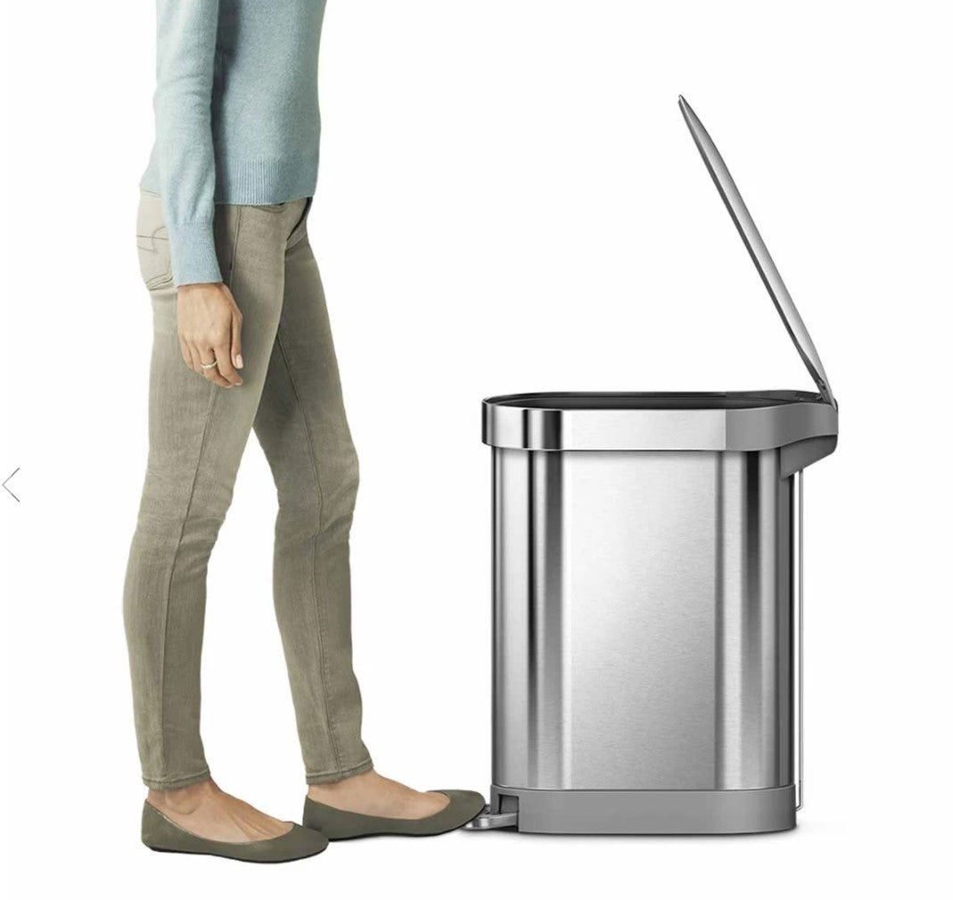SimpleHuman 45L 12G Slim Step Can Brushed Stainless Steel New With Sma– FatMan's Garage, LLC