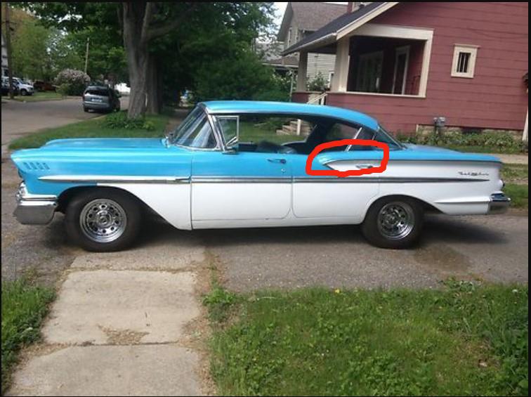 1958 58 Chevy Bel Air 4 Door Upper Trim Moulding Belt Line Rear Door B ...